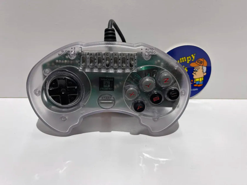 Wired Controller: High Frequency - 6 Button - Turbo - Clear (Sega Gene ...